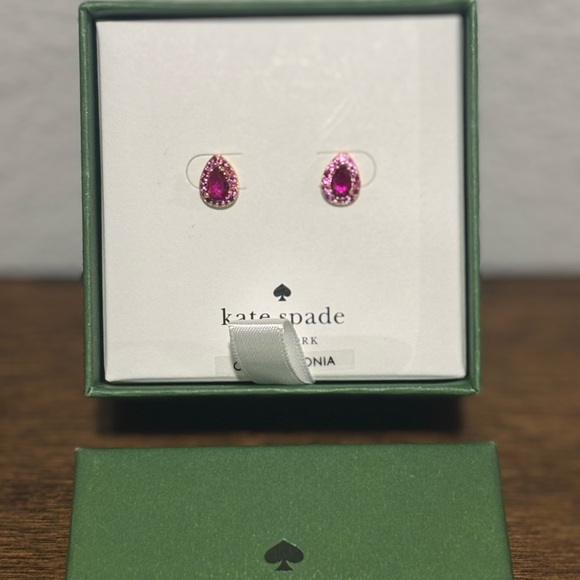 kate spade | Jewelry | Kate Spade Pink Crystal Stud Earrings Nwt | Poshmark